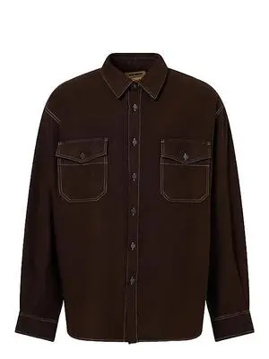 UMA WANG Tavis Flap-pockets Wool-blend Shirt - Brown