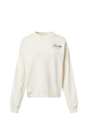 SPORTY & RICH Ny Health Brand-print Cotton Sweatshirt - Ecru
