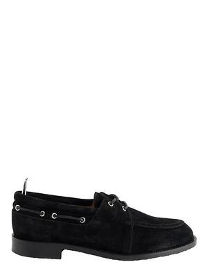 Thom Browne Padded Suede Boat Shoes - Black