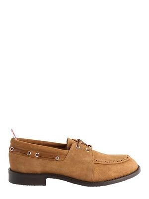 Thom Browne Padded Suede Boat Shoes - Caramel