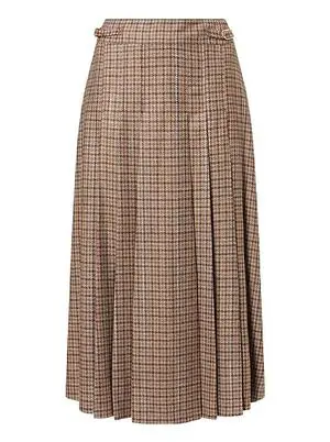 Gabriela Hearst Checked Wool-blend Midi Skirt - Camel Multi