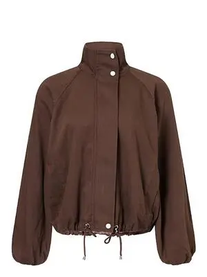 Rails Blake Drawstring-hem Cotton-blend Jacket - Espresso