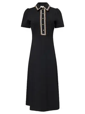ME+EM Textured Fit-And-Flare Jersey Midi Dress