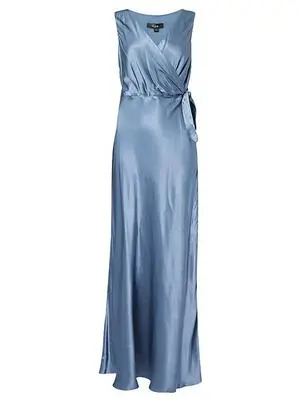 Rails V-neck Satin Maxi Dress - Atlantic