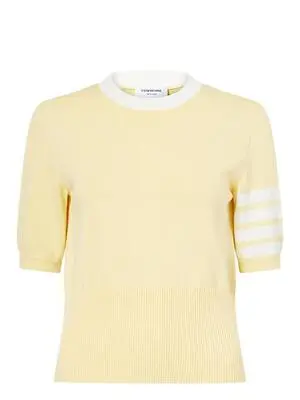Thom Browne Hector Intarsia-stripe Cotton-knit Top - Light Yellow