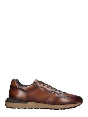 Magnanni Syros Leather Trainers - Mid Brown