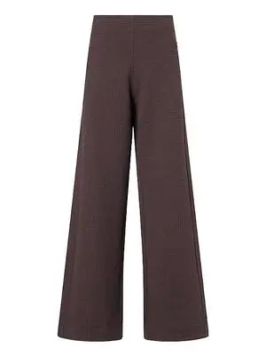 ME+EM Textured Wide-leg Jacquard-jersey Trousers - Cocoa Brown