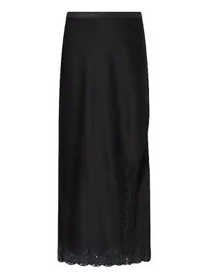 ME+EM Lace-trim Satin Maxi Skirt - Black
