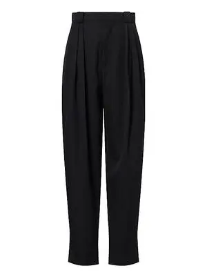 Bottega Veneta Pleated Straight-leg Wool Trousers - Double Black