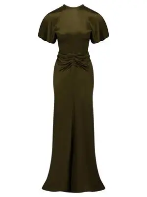 Victoria Beckham Isabella Crêpe Satin Gown - Green