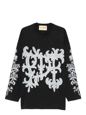 PDF Long-sleeve T-shirt With Graphic Print - Black