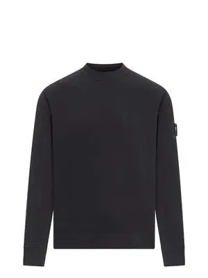 Stone Island Ghost Badge Crewneck Sweatshirt - Black