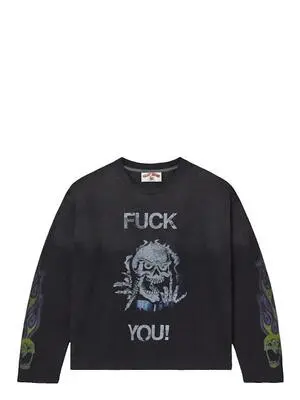VALE FOREVER Fuck You Thermal Long Sleeve Tee Shirt - Black
