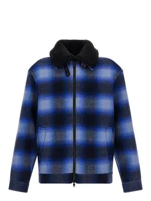 Balenciaga Flannel Bomber Jacket - Blue