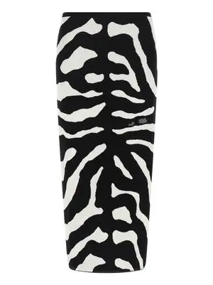 Moschino MOSCHINO Zebra Intarsia Skirt White/black