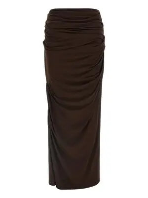 ENTIRE STUDIOS Drape Skirt - Brown