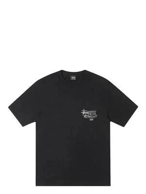 StÜssy Respect The Pool Pigment Dyed Tee Shirt - Black