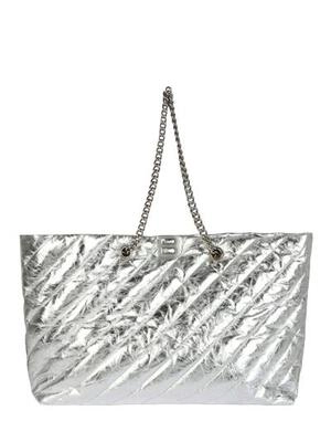 Balenciaga All Crush Quilted Shoulder Bag - Silver