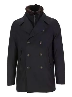 AL DUCA D’AOSTA 1902 Fur-collar Peacoat - Blue