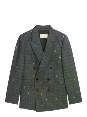 DRIES VAN NOTEN Embroidered Wool Blazer