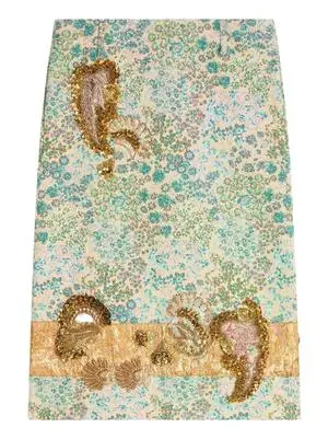 Dries Van Noten Embellished Floral Skirt - Neutrals