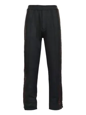 WALES BONNER Logo-embroidered Side-stripe Track Pants - Black