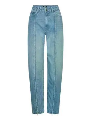 ROTATE BY BIRGER CHRISTENSEN Straight Denim Zip Jeans - Blue