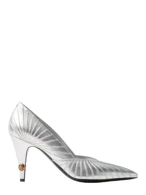 Versace Metallic Nappa Pumps 90 Mm - Silver