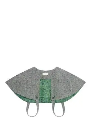 Dries Van Noten Wool Tweed Cape - Grey