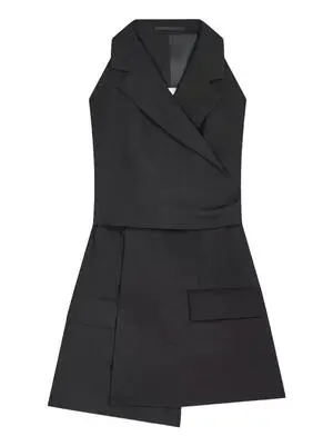 Dries Van Noten Backless Wool Twill Top - Black