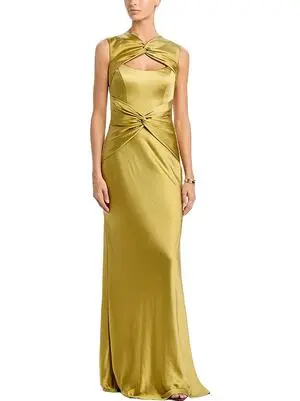 Amsale Cutout Gown - Moss