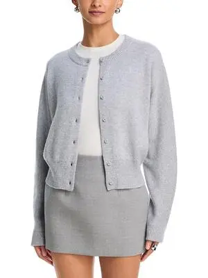 Aqua Cashmere Dolman Sleeve Cardigan - Light Grey