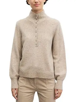 Gerard Darel Ryana Wool Mock Neck Sweater - Camel