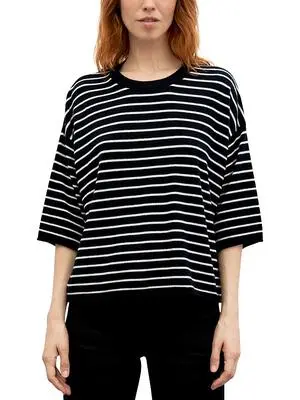 GERARD DAREL Gerard Darel Raya Wool Striped Elbow Sleeve Tee