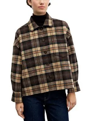Gerard Darel Josia Printed Button Front Shacket - Brown