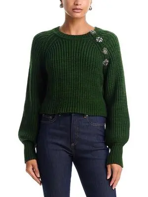 Cinq À Sept Keren Baroque Embellished Sweater - Pine Forest