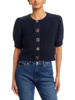 Cinq À Sept Rita Baroque Embellished Cardigan - Navy