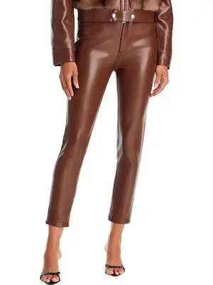 Cinq À Sept Faux Leather Frankie Trousers - Espresso