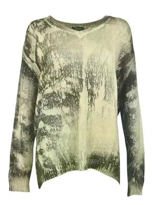 Avant Toi Tie-dye V-neck Sweater - Neutrals
