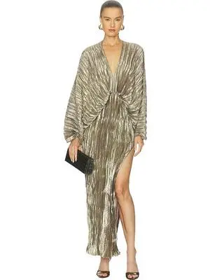 L'IDEE L'IDEE De Luxe Metallic Plisse Gown