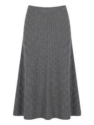 TWINSET Wool And Cashmere Midi Skirt - Grey