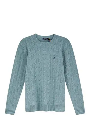 Polo Ralph Lauren Wool And Cashmere Cable Knit Sweater - Blue