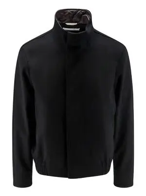 LARDINI Wool Bomber Jacket - Black