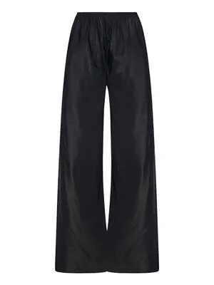 THE ROW Gala Silk Trousers Black
