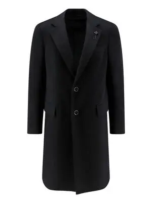 LARDINI Cashmere Single-breasted Coat - Black