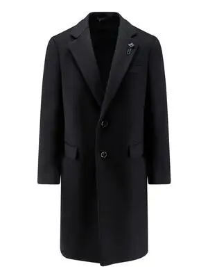 LARDINI LARDINI Single-Breasted Cashmere Coat With Iconic Brooch