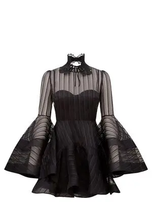 Zimmermann Valiant Lantern Mini Dress - Black