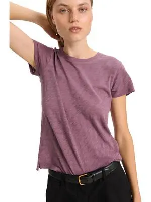 ATM Anthony Thomas Melillo Slub Jersey Schoolboy Crew Neck T-shirt - Plum