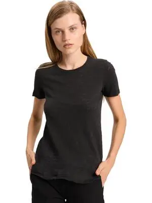 ATM Anthony Thomas Melillo Slub Jersey Destroyed Crew Neck T-shirt - Black