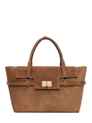 Max Mara Suede Margaux Top Handle Bag - Brown